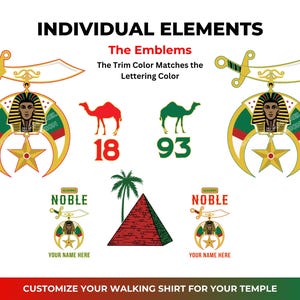 Custom Prince Hall Shriner Walking Shirt: A.E.A.O.N.M.S. Nobles - Etsy