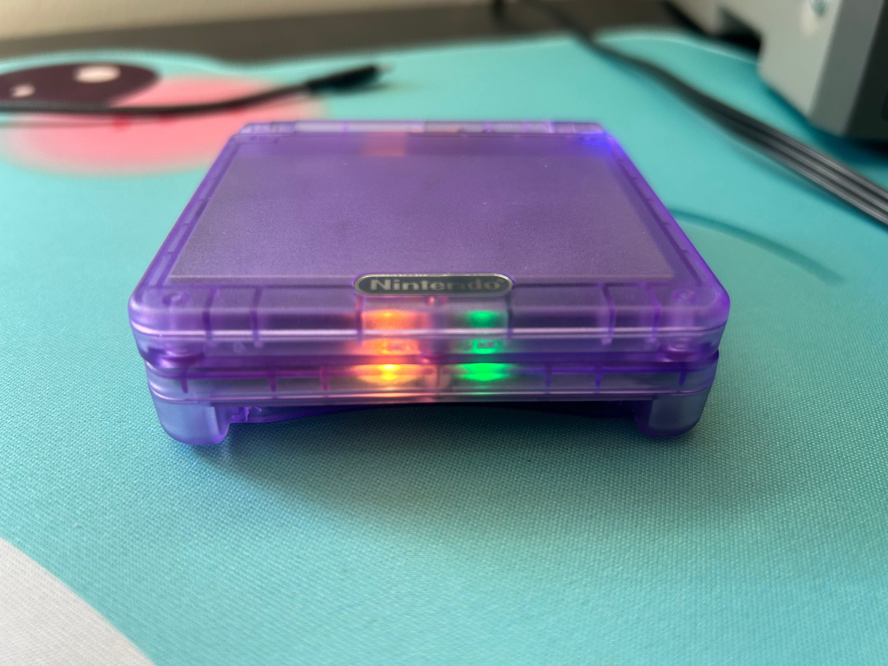 Custom Gameboy Advance SP : USB Charging LED Kit Audio Amplifier Power ...