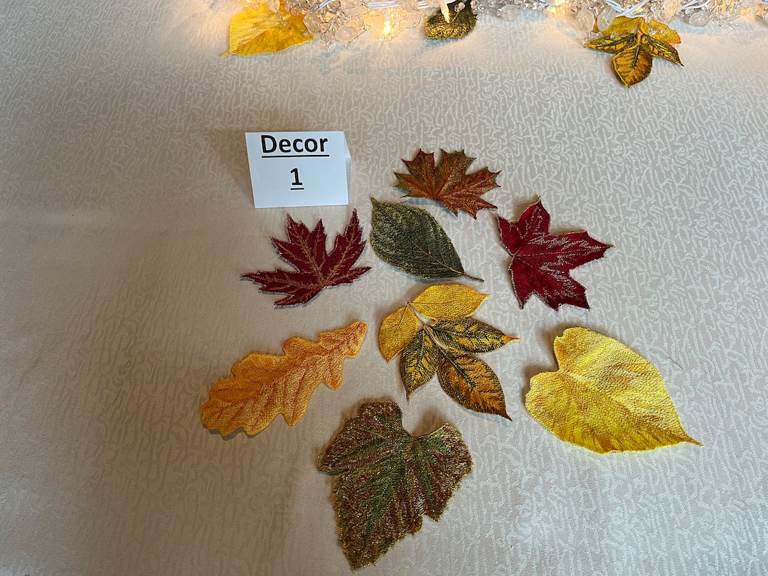 Decor 1: Free Standing Lace Fall Leaves, Set of 8 Assorted Leaves. Size ...