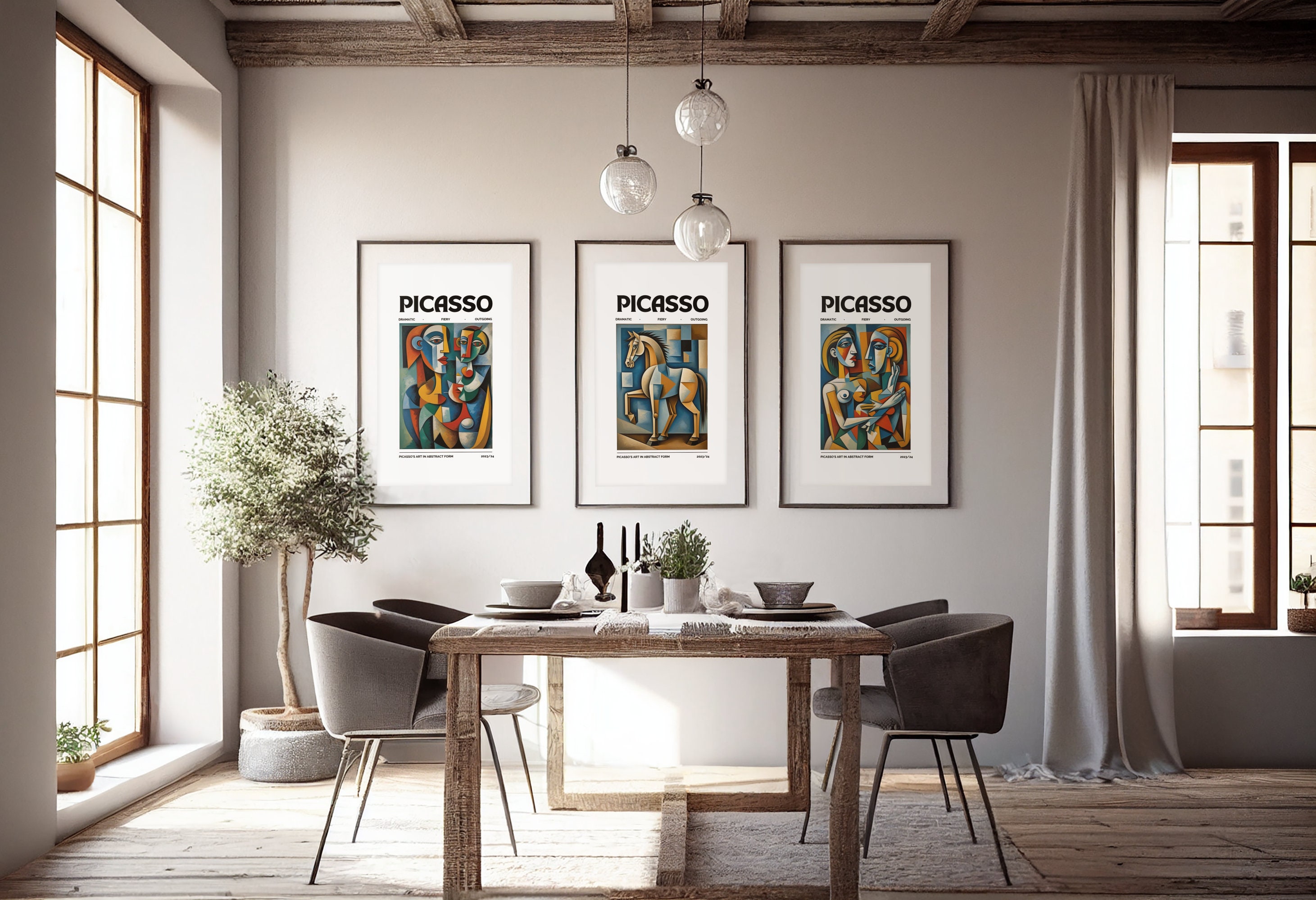 Picasso Art Print, Set of 4 Printable Poster, Picasso's Abstract Art ...