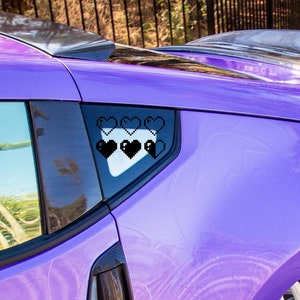 JDM 8 Bit Pixel Hearts Car Sticker: Holographic Y2K Decal - Etsy