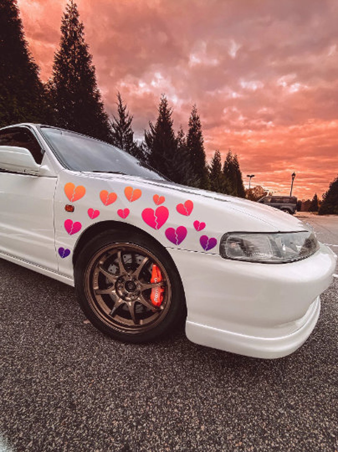 JDM Heart or Broken Heart Livery 10 Pack -1.5" to 3"- Outline or Solid ...