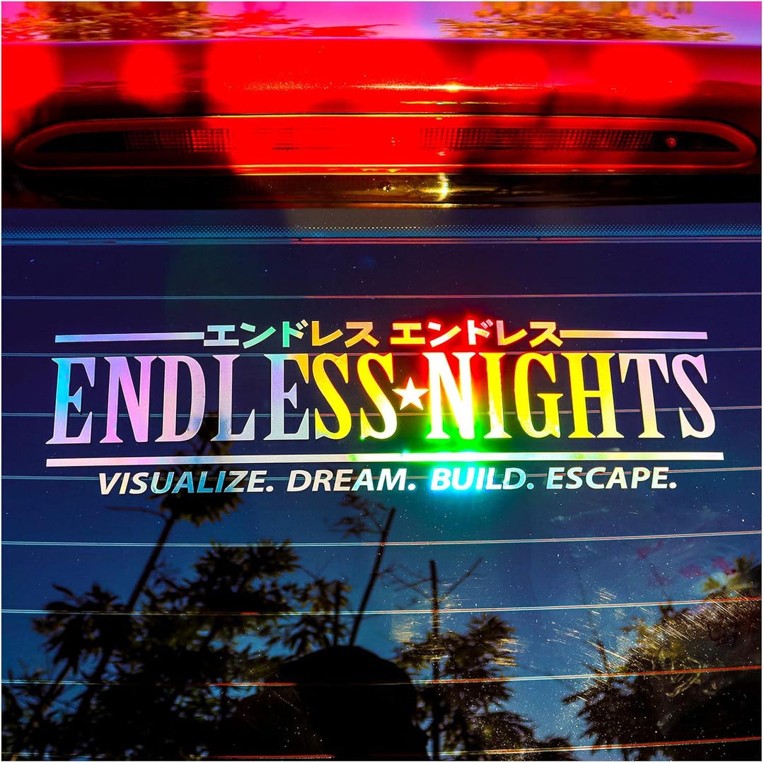 JDM Endless Nights Holographic Car Sticker Decal - Etsy
