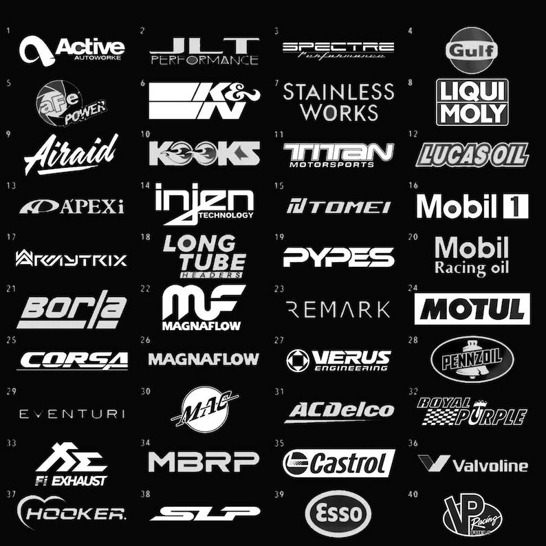 Car Sponsor Stickers Aftermarket Racing Brand Decals JDM Drift Tuner ...
