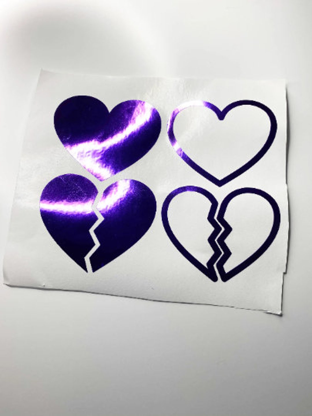 JDM Hearts / Broken Heart Car Sticker Decals Set / Holographic, Oil ...