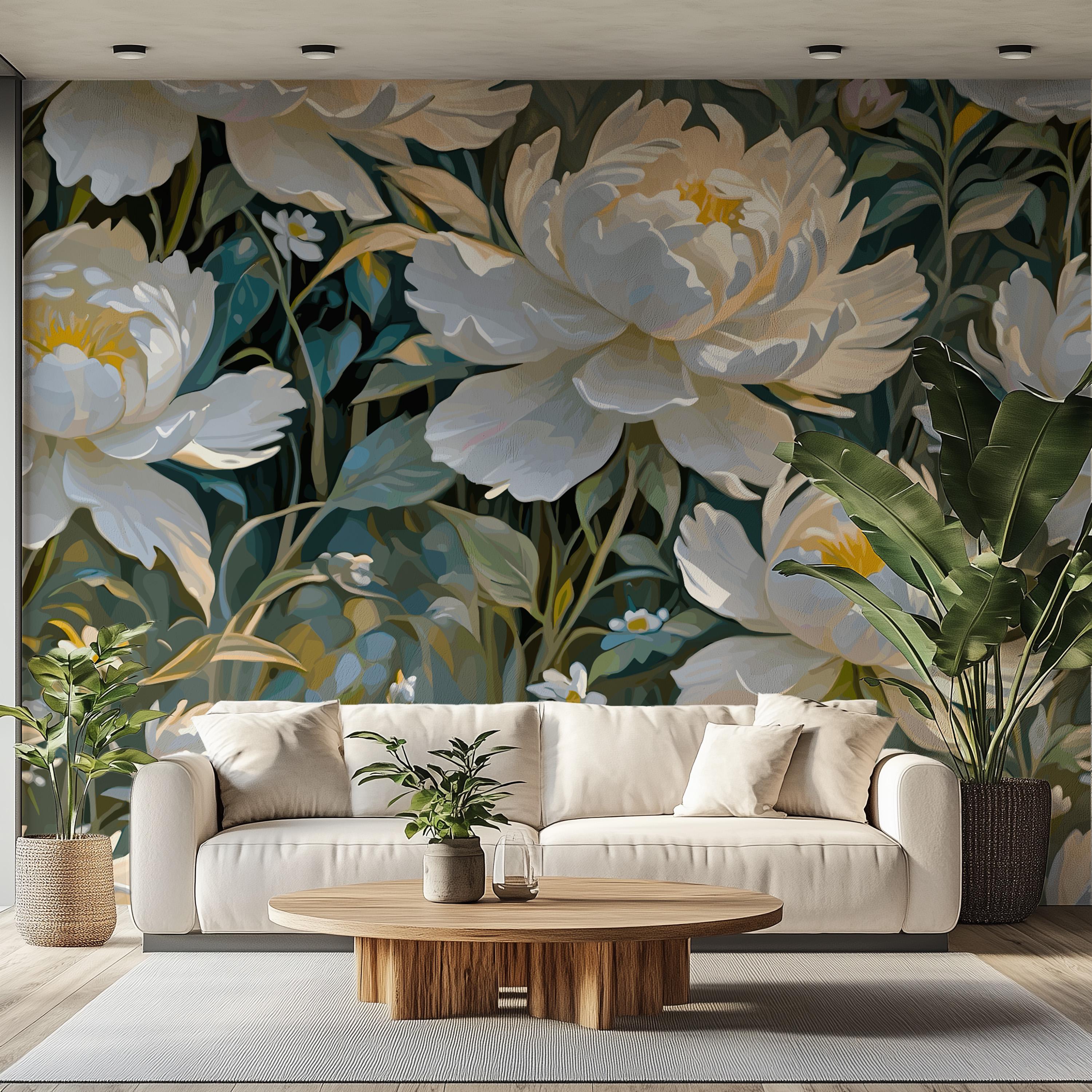 Large Floral Wallpaper Peony Wallpaper Funky Wallpaper Fun Wallpaper ...