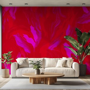Funky Wallpaper Red and Pink Wallpaper Boho Wallpaper Unique Wallpaper ...