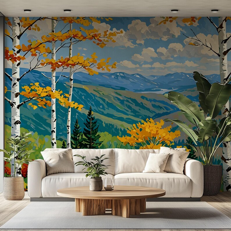 Colorado Mountain Forest Mural Large Landscape Mural Tree Wallpaper ...