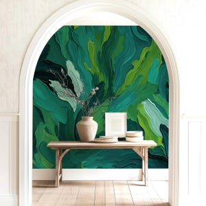 Funky Wallpaper Dark Green Wallpaper Boho Wallpaper Unique Wallpaper ...