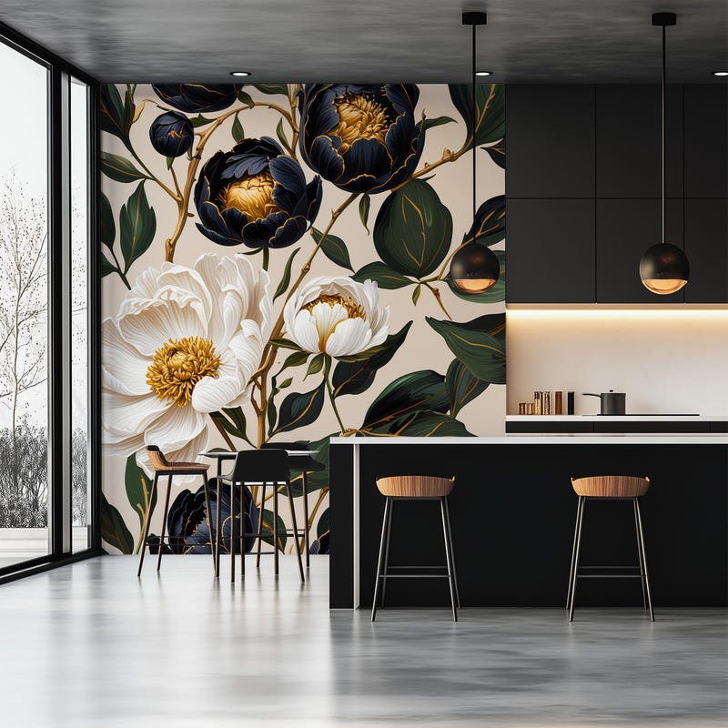 Large Floral Wallpaper - Etsy