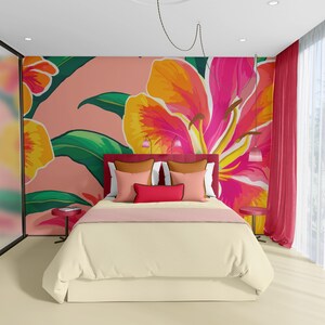 Tropical Wallpaper Maximalist Wallpaper Colorful Wallpaper Floral ...