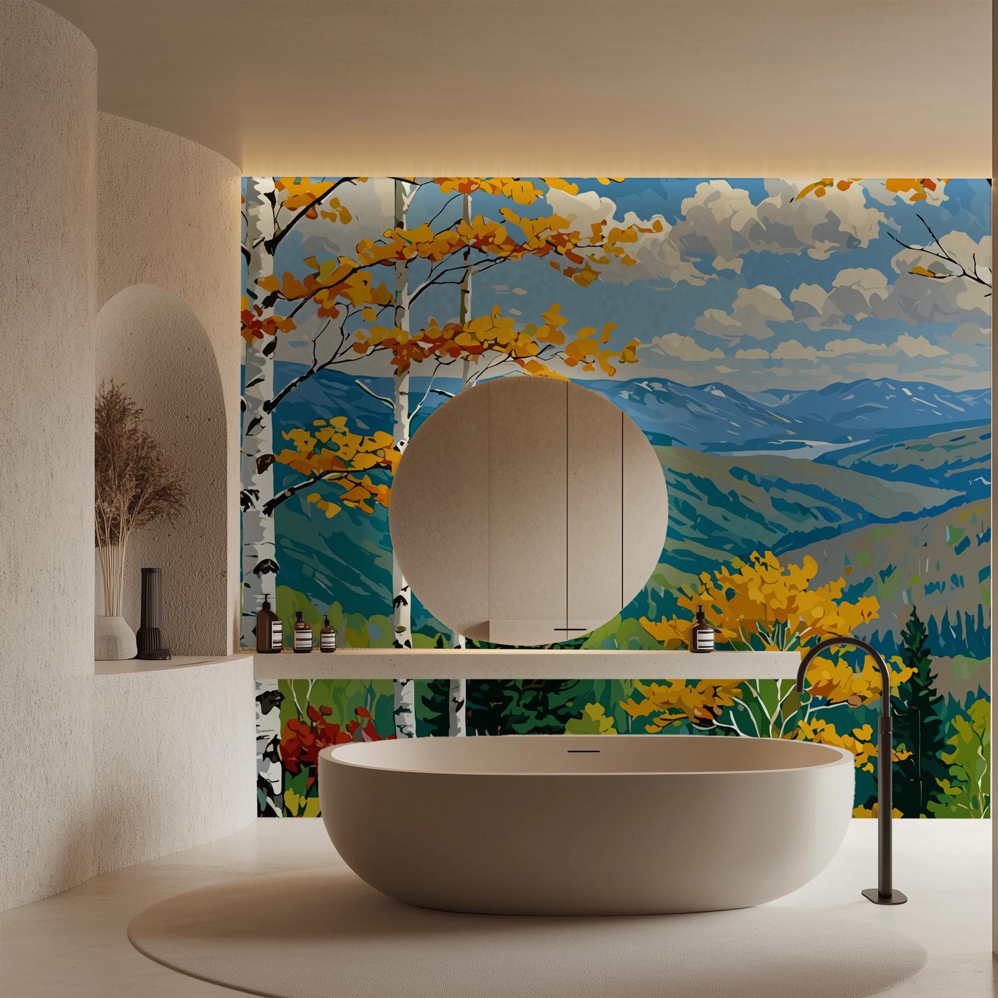 Colorado Mountain Forest Mural Large Landscape Mural Tree Wallpaper ...