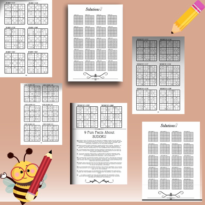 Sudoku Book for Adults 600 Printable Puzzles Medium, Hard, Very Hard ...