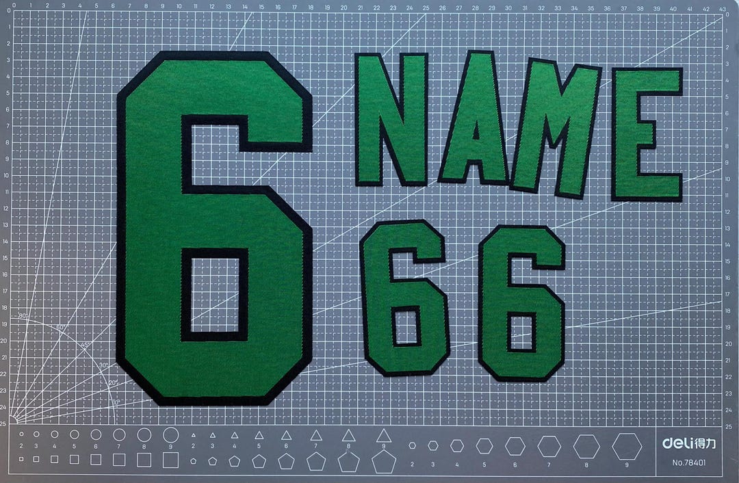 Custom Jersey Lettering Kit | Two-color Twill Name & Numbers ...
