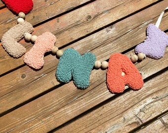 Personalized Punch Needle Name Tag Name Tag Punch Needle, Baby Room ...