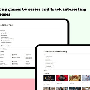 Notion Game Tracker, Notion Game Hub - Etsy UK