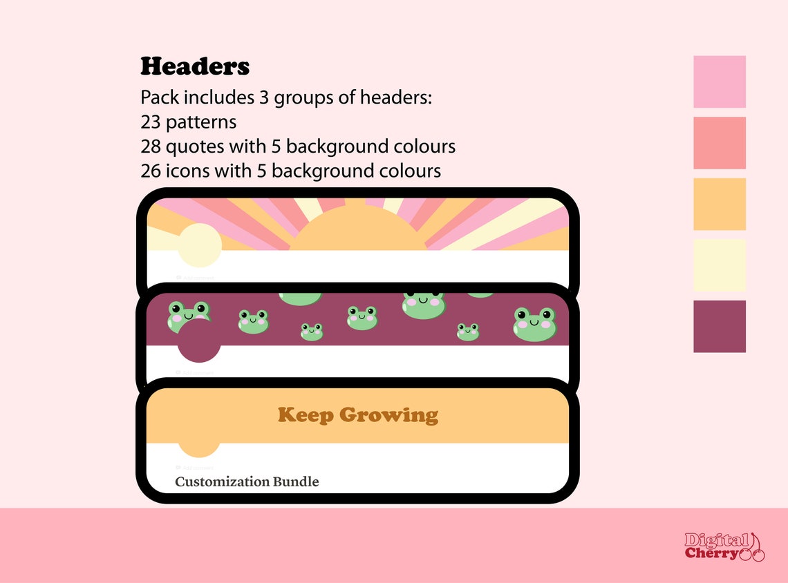 Notion Customization Bundle, Notion Covers, Notion Headers, Notion Icons, Notion Dividers ...