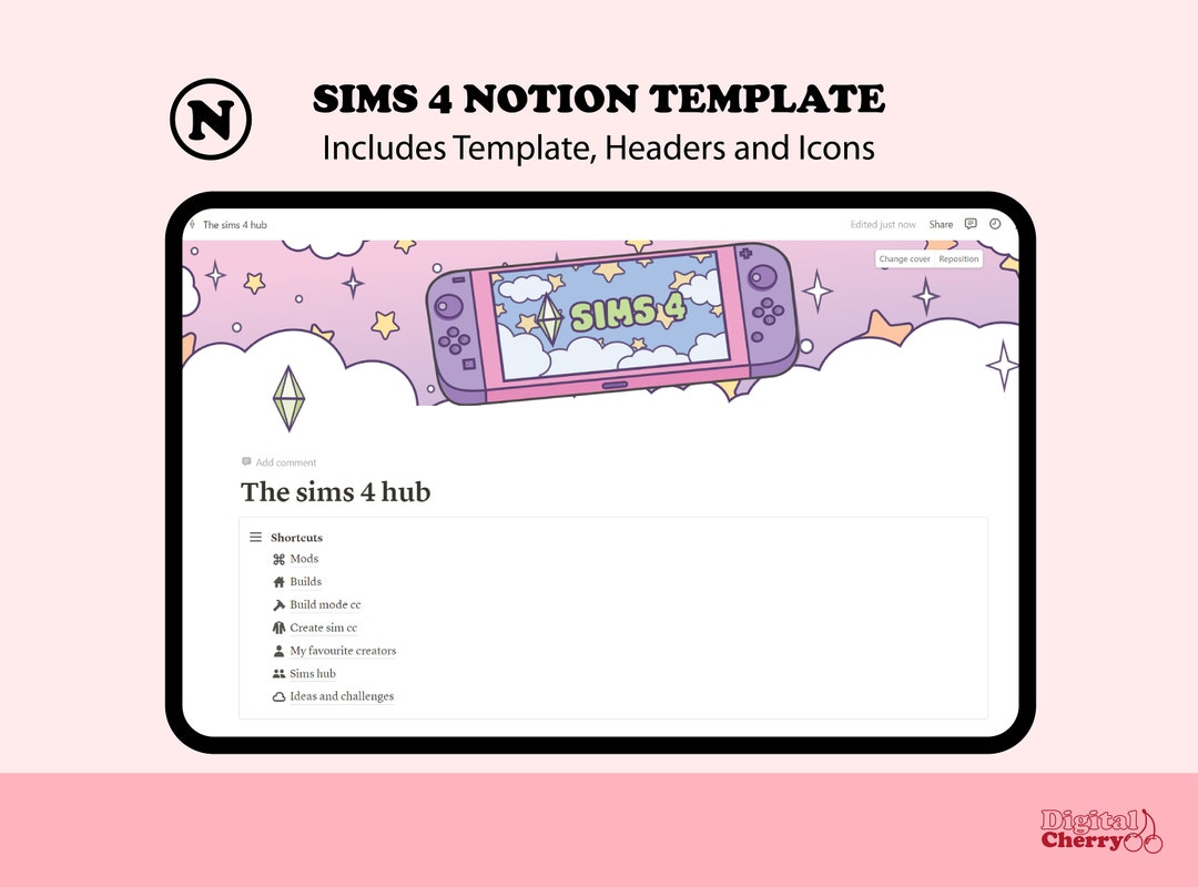 Sims 4 Notion Template With Covers - Etsy Australia