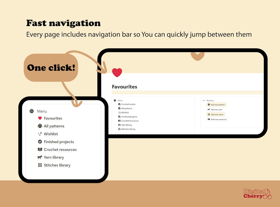 Crochet Notion Template With Headers - Etsy