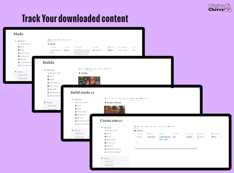 Sims 4 Notion Template, Notion Hub, Sims 4 Planner - Etsy