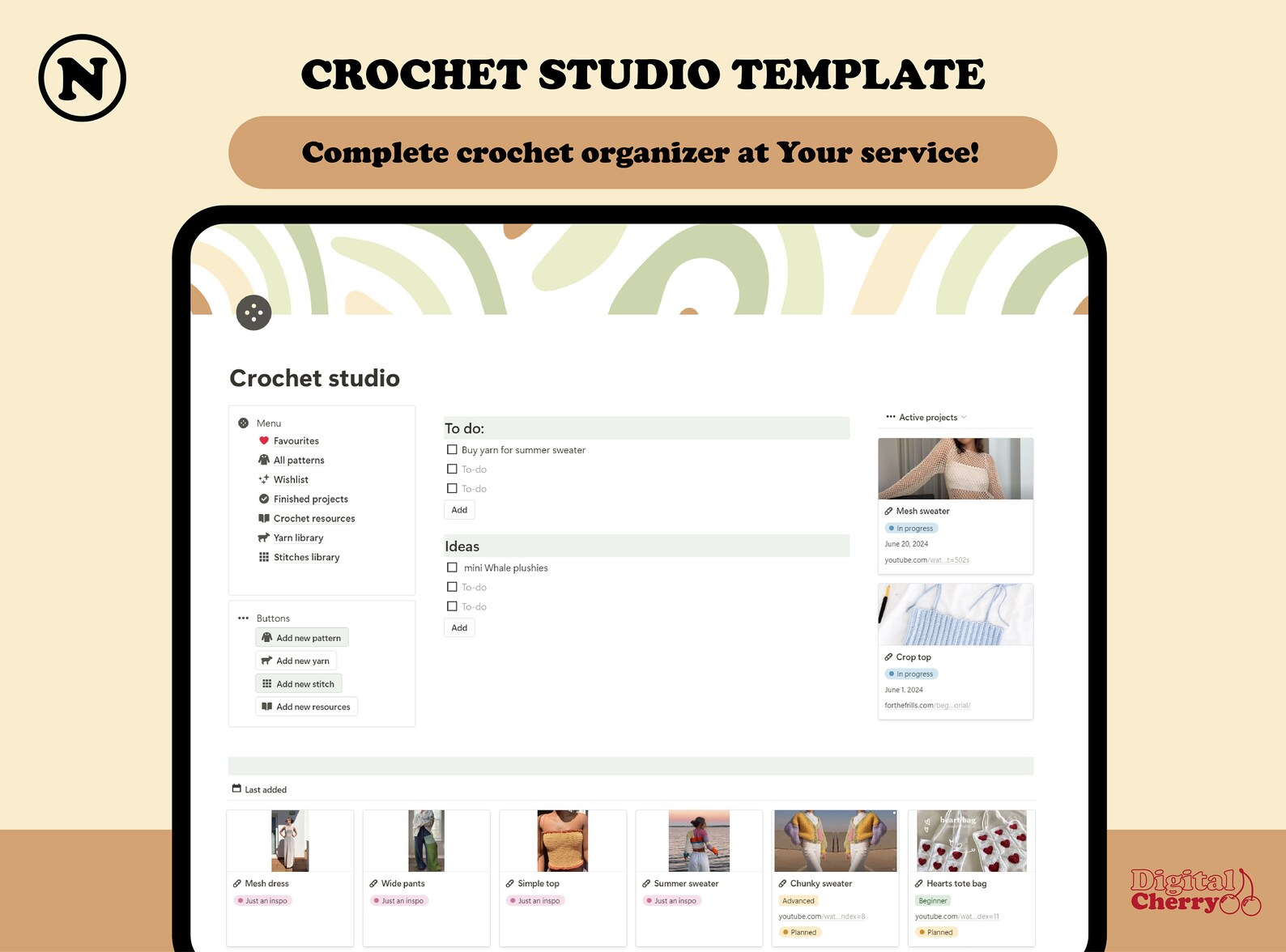 Crochet Notion Template With Headers - Etsy