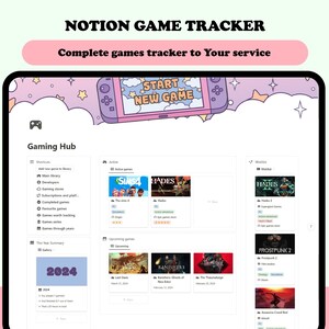 Notion Game Tracker, Notion Game Hub - Etsy UK