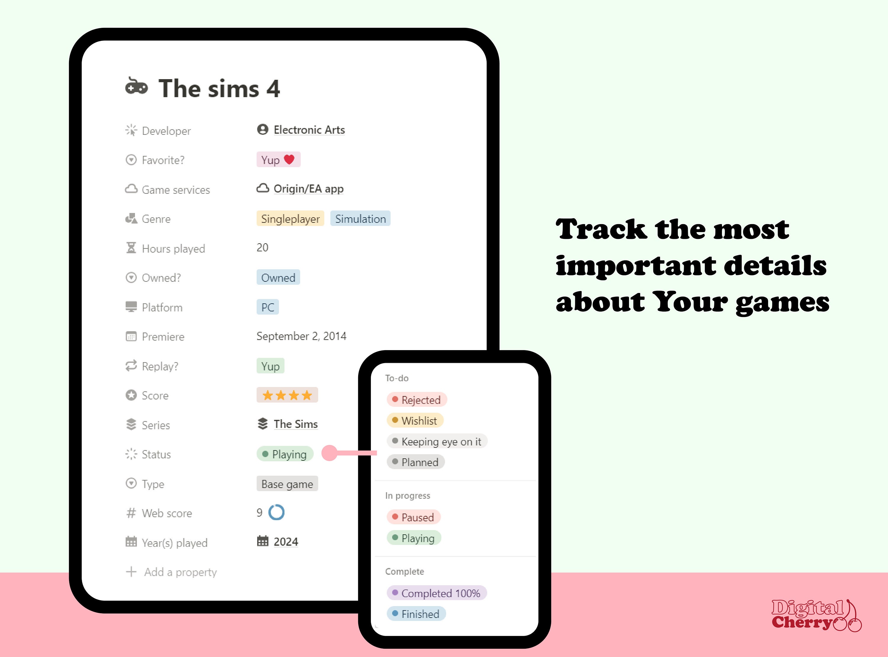 Notion Game Tracker, Notion Game Hub - Etsy