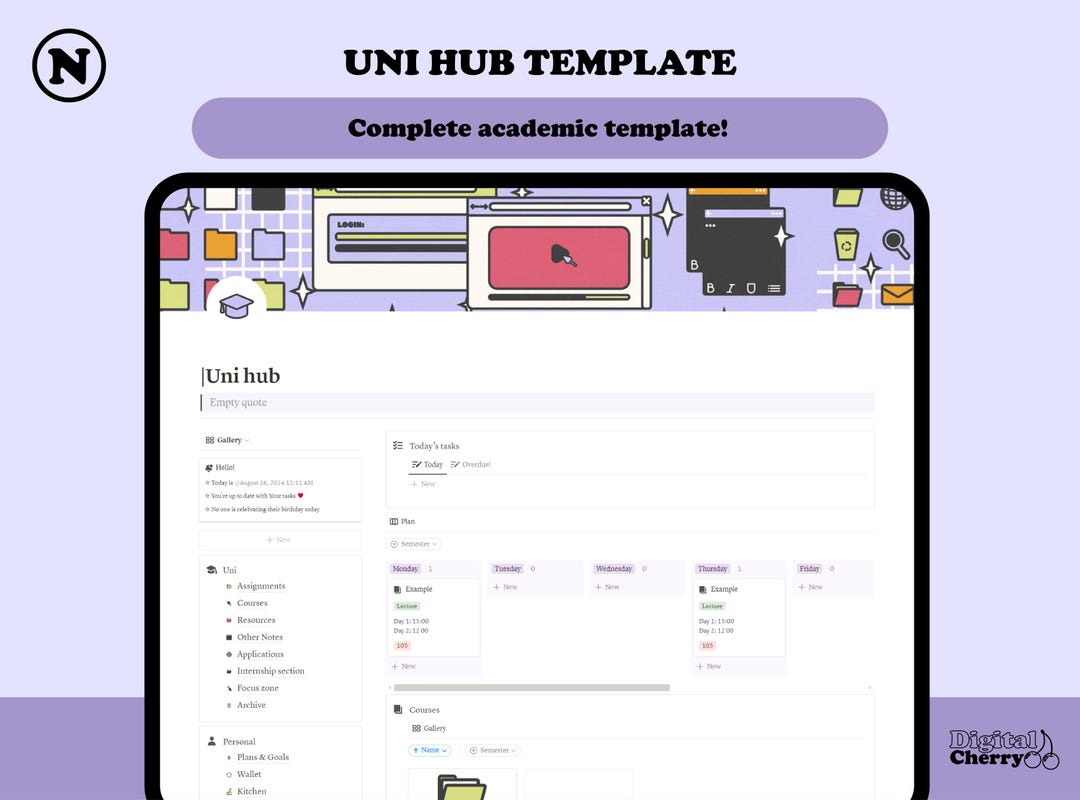 Notion Student Planner, Uni Planner, Academic Planner, Notion Uni Hub ...