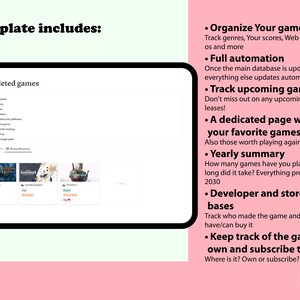 Notion Game Tracker, Notion Game Hub - Etsy UK