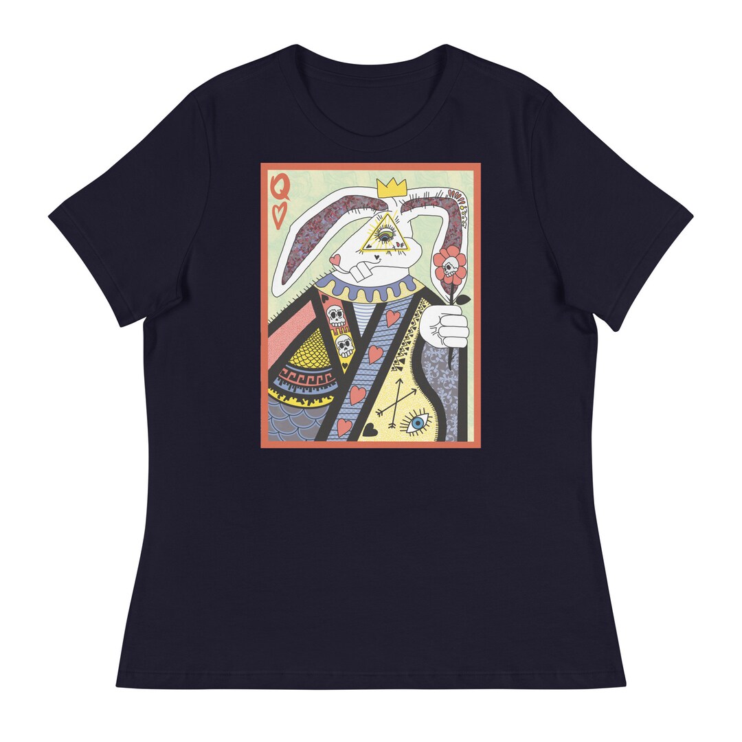 White Rabbit Queen of Hearts Women's Relaxed T-shirt - Etsy