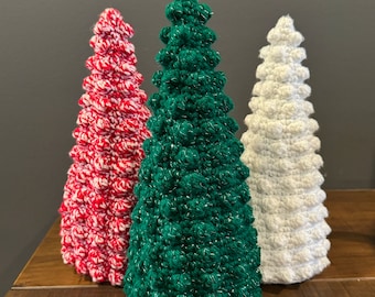 Crocheted Large Sparkly Bobble Christmas Tree Shiny Holiday - Etsy
