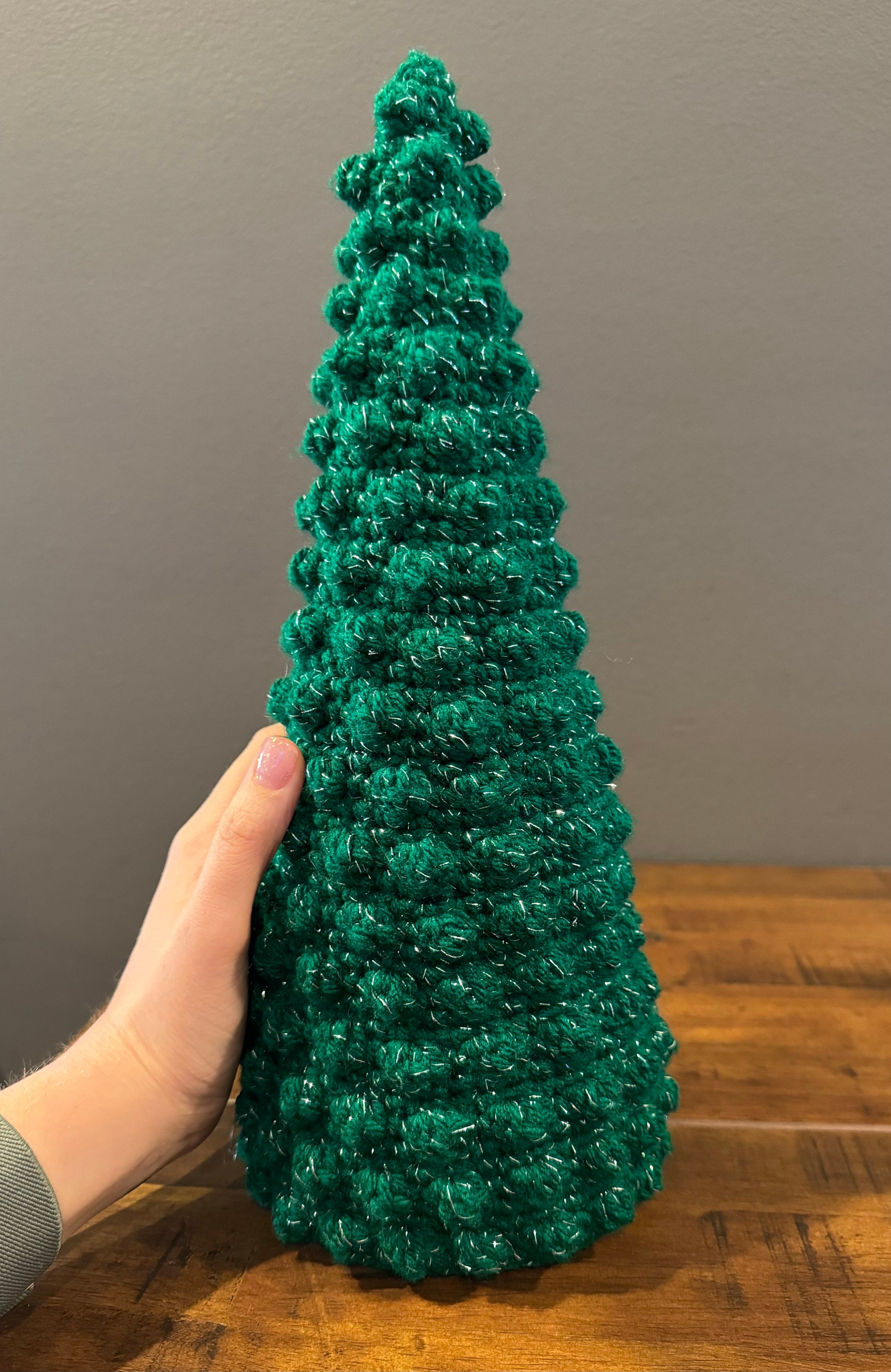 Crocheted Large Sparkly Bobble Christmas Tree Shiny Holiday - Etsy