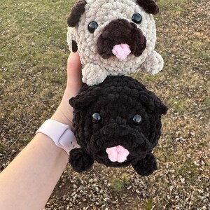 Crochet Potato Pug Dog Chenille Yarn Pug Puppy Amigurumi Plushie Angel ...