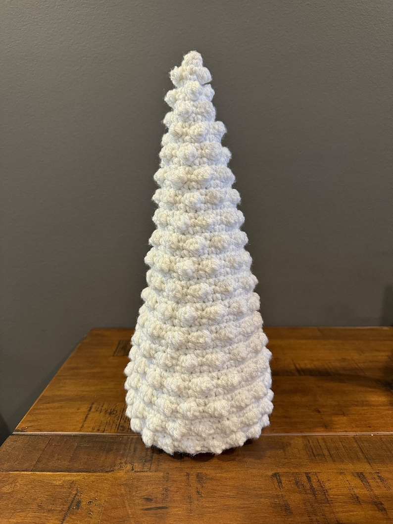 Crocheted Large Sparkly Bobble Christmas Tree Shiny Holiday Tree Tinsel ...