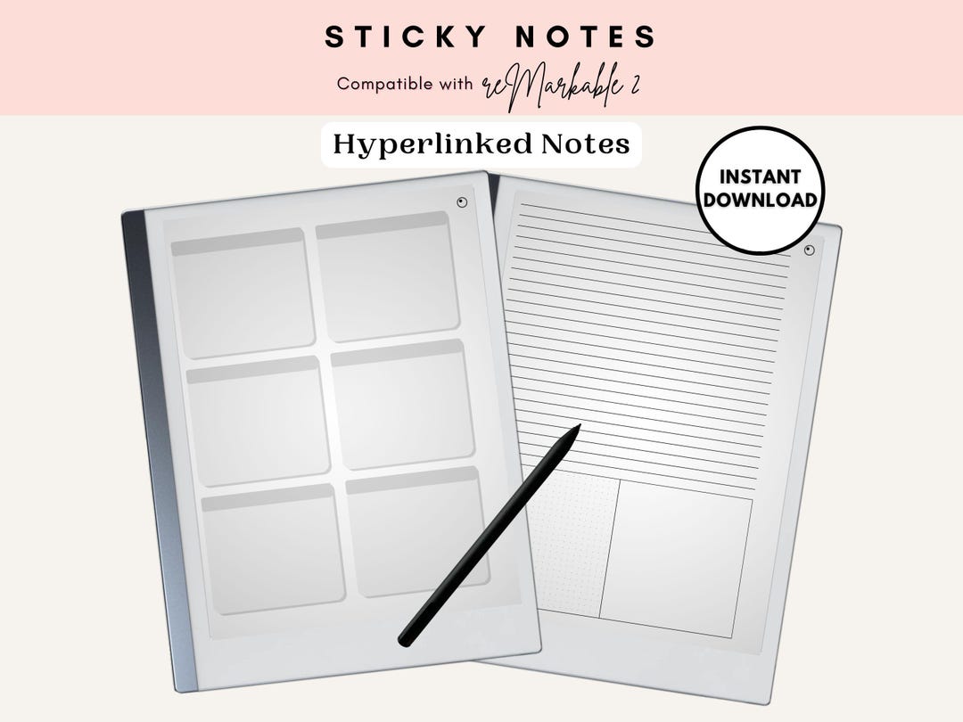 Sticky Notes Template for Remarkable 2, Brain Dump, to Do Lists, Left ...