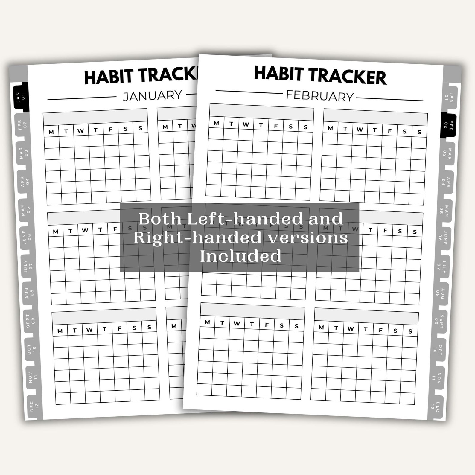 Remarkable 2 Template Monthly Habit Tracker Track 6 Habits - Etsy