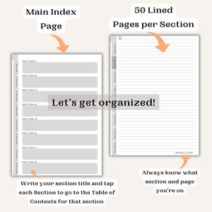 Hyperlinked Notebook Bundle, 4 Lined Digital Notebooks, Interactive PDF ...