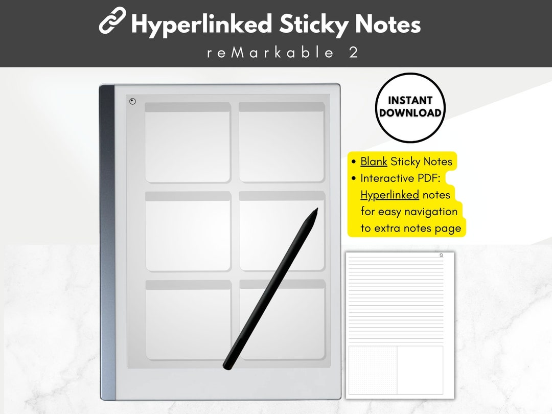 Remarkable 2 Template Sticky Notes, Brain Dump, Remarkable to Do Lists ...