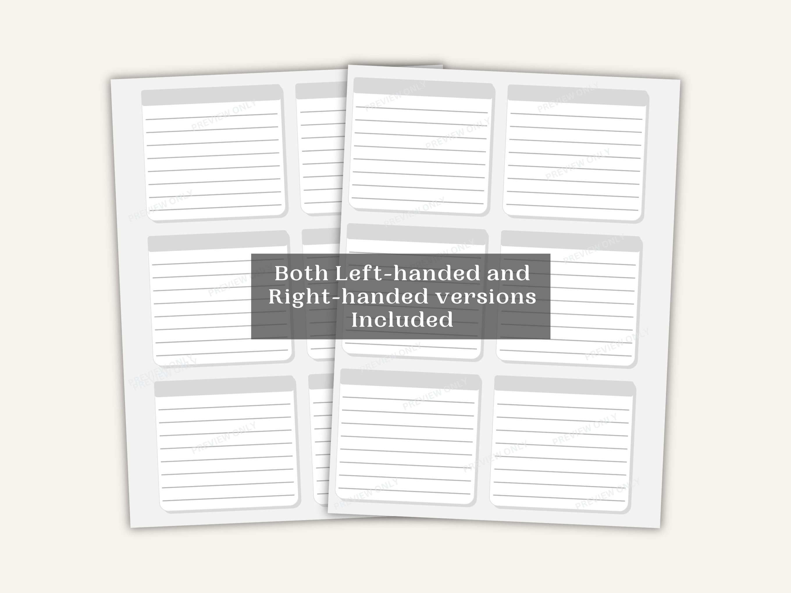 Lined Sticky Notes Template, Brain Dump, to Do Lists, Left and Right ...