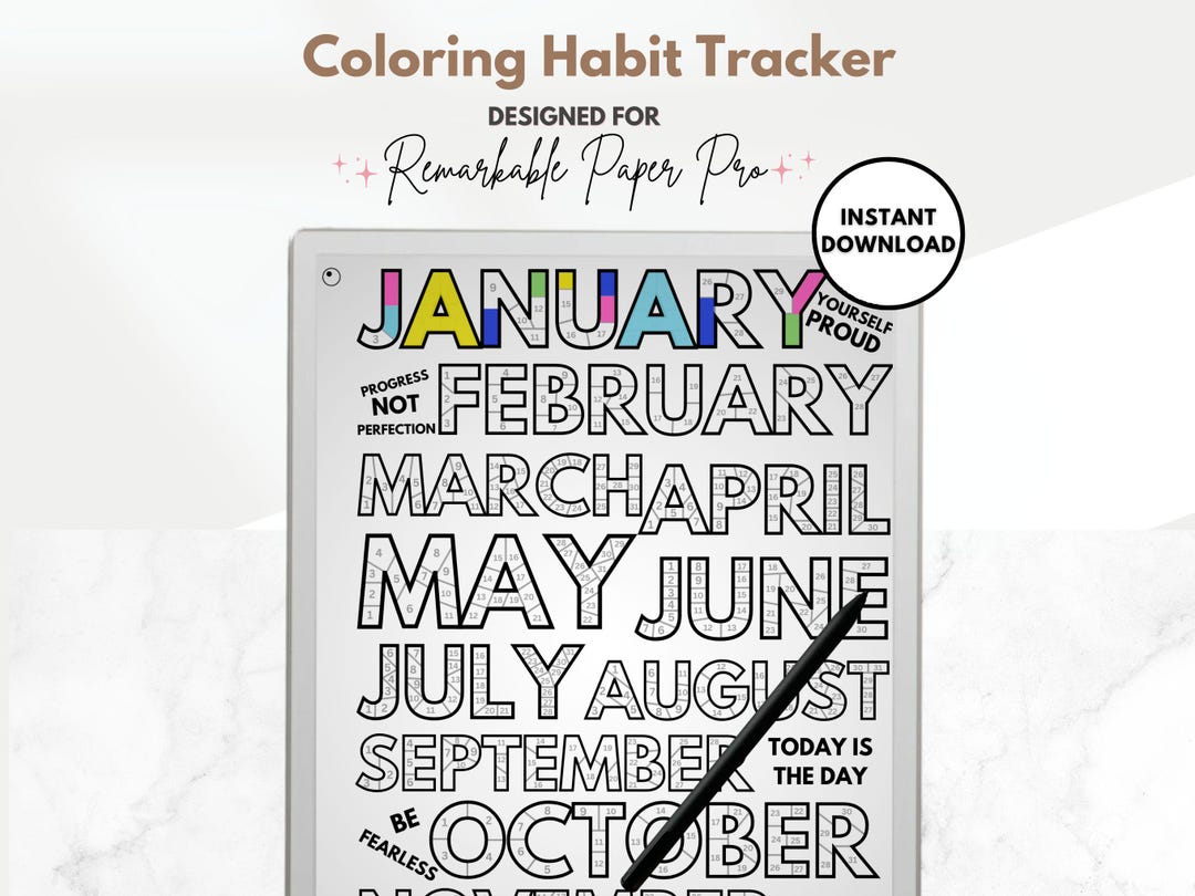 2025 & 2026 Habit Tracker Template, Workout Tracker, Coloring Exercise ...
