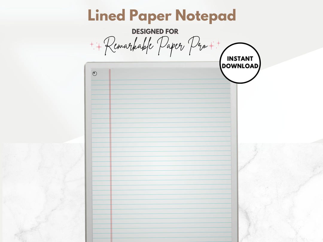 100 Page Notebook, Lined Paper Notepad, Lined Digital Notebook Template ...