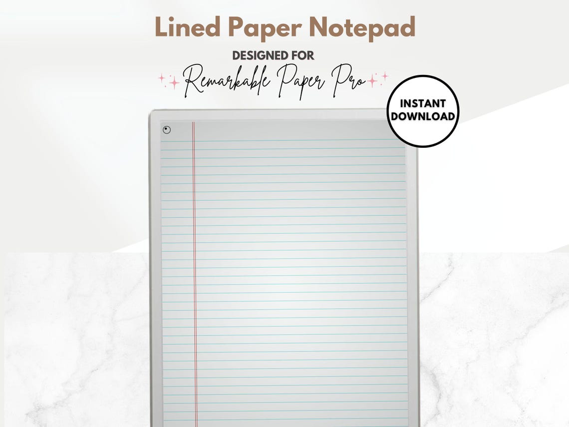 100 Page Notebook, Lined Paper Notepad, Lined Digital Notebook Template ...