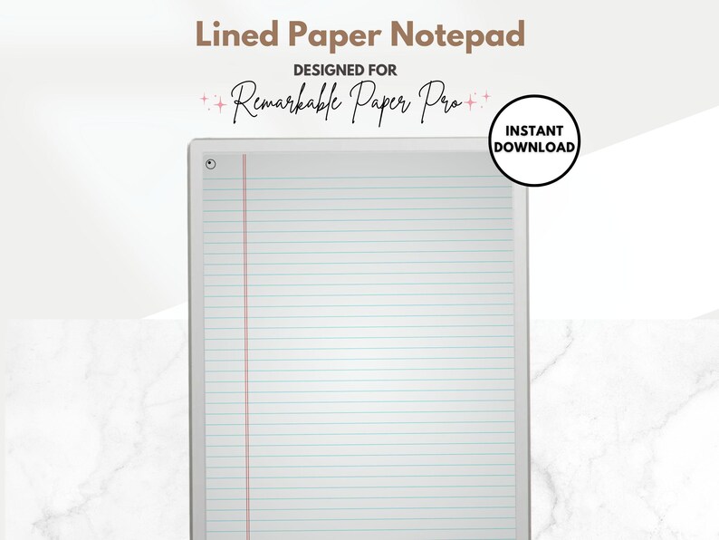 100 Page Notebook, Lined Paper Notepad, Lined Digital Notebook Template ...