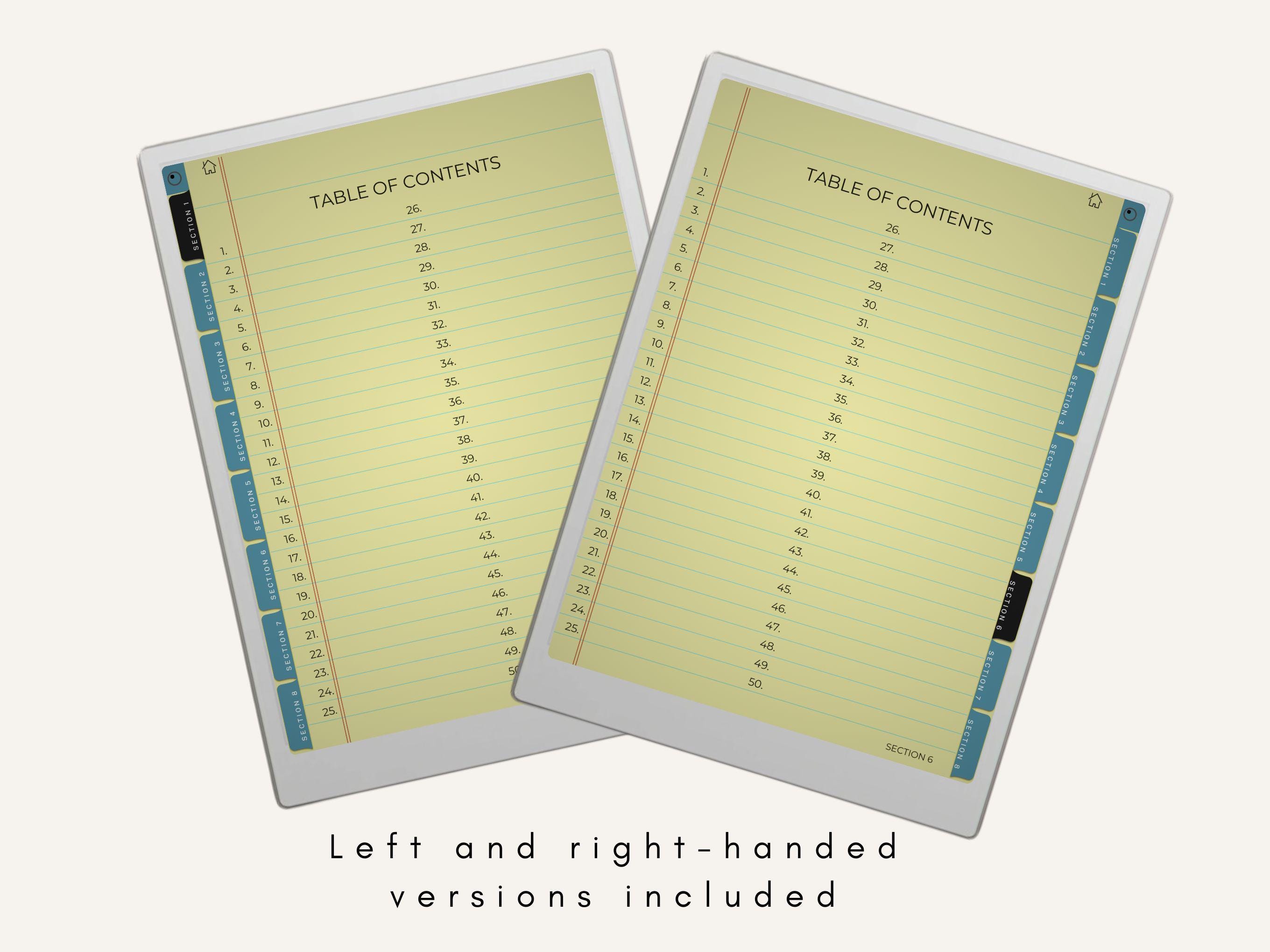 Yellow Legal Pad Notebook for Remarkable Paper Pro, 8 Hyperlinked ...