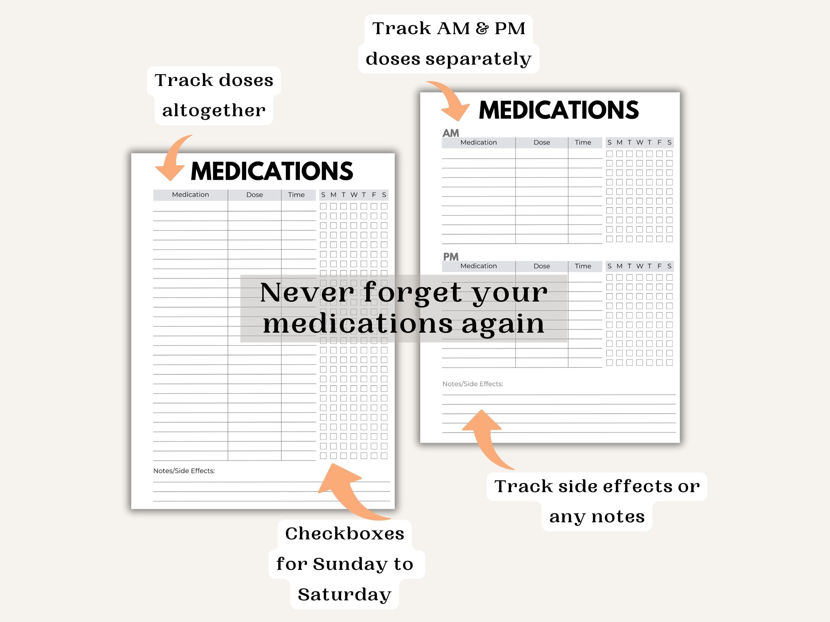 Remarkable 2 Template Medication Tracker, Medicine Log, Medication ...