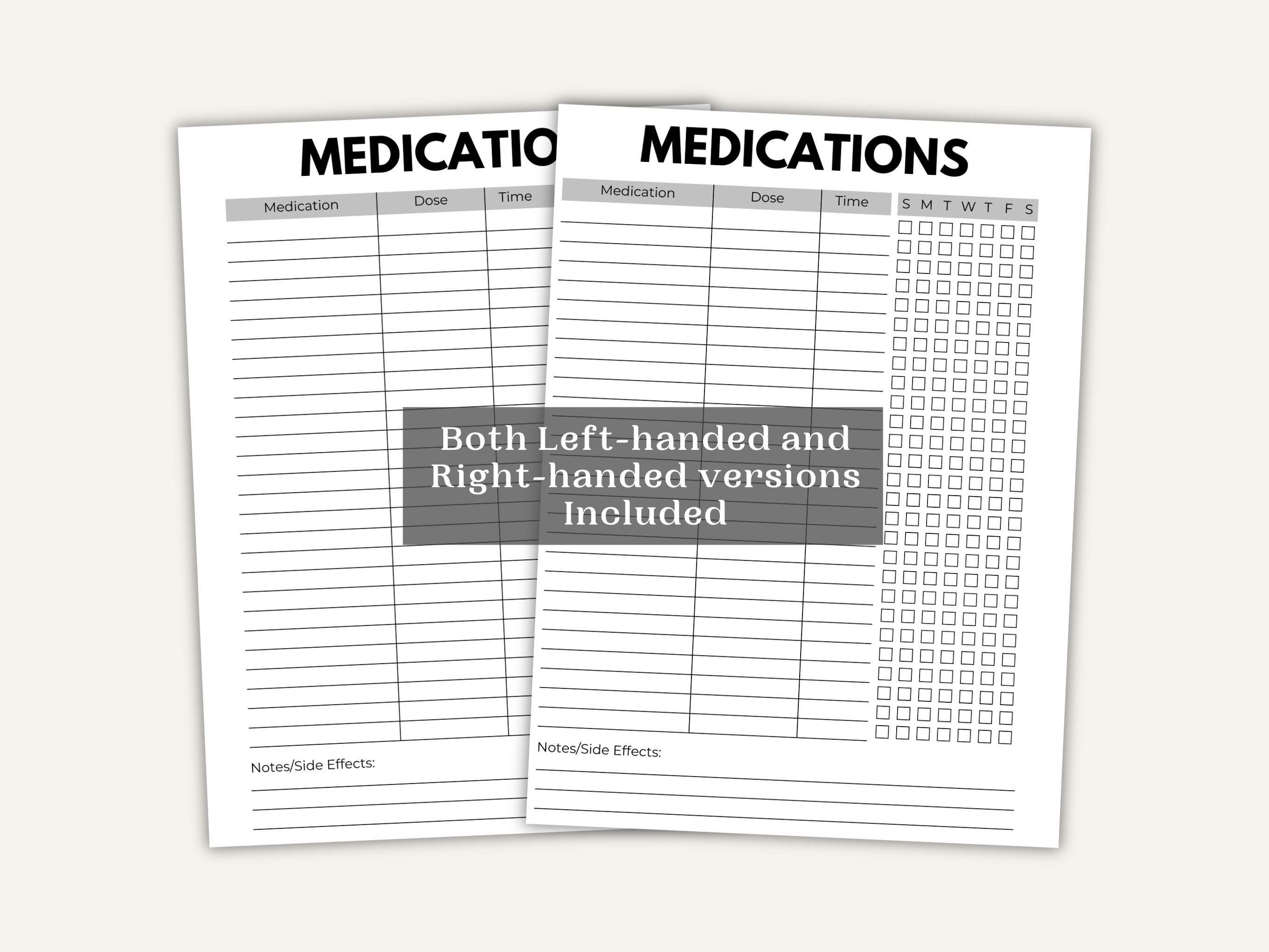 Medication Tracker Template for Remarkable Paper Pro, Medicine Log ...