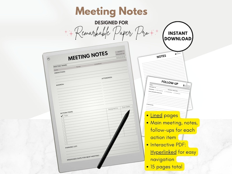 Meeting Notes, Hyperlinked Meeting Minutes, Follow-up Meetings ...