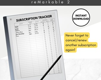 Remarkable 2 Template Monthly Habit Tracker Track 6 Habits - Etsy
