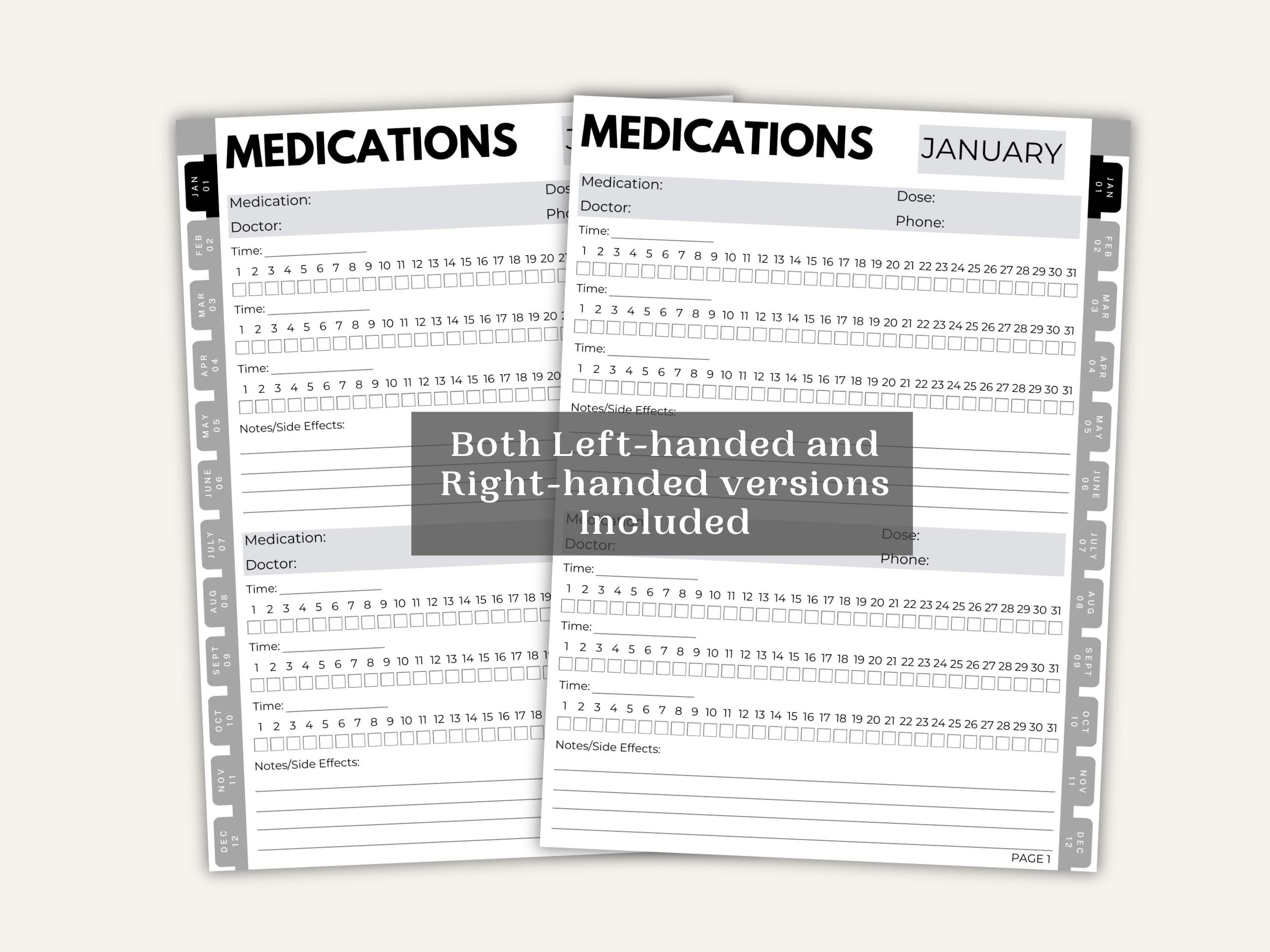 Remarkable 2 Template Medication Tracker, Monthly Hyperlinked PDF ...