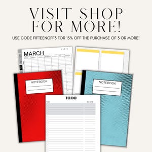 Lined Digital Notebook, 8 Hyperlinked Sections, Interactive PDF, Left ...